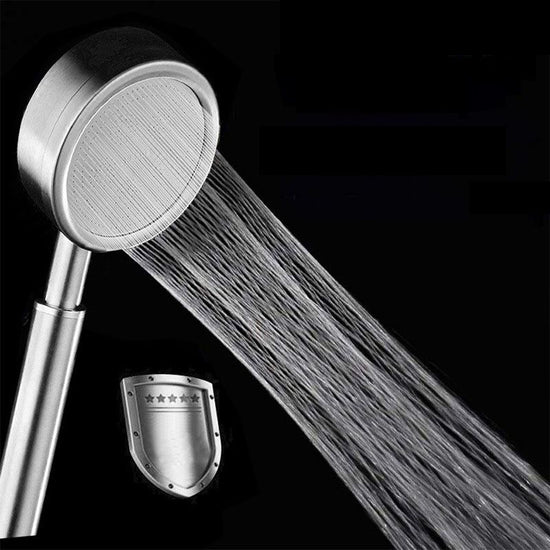 Classic Shower Head Round Metal Handheld Shower Head in Silver - Clearhalo