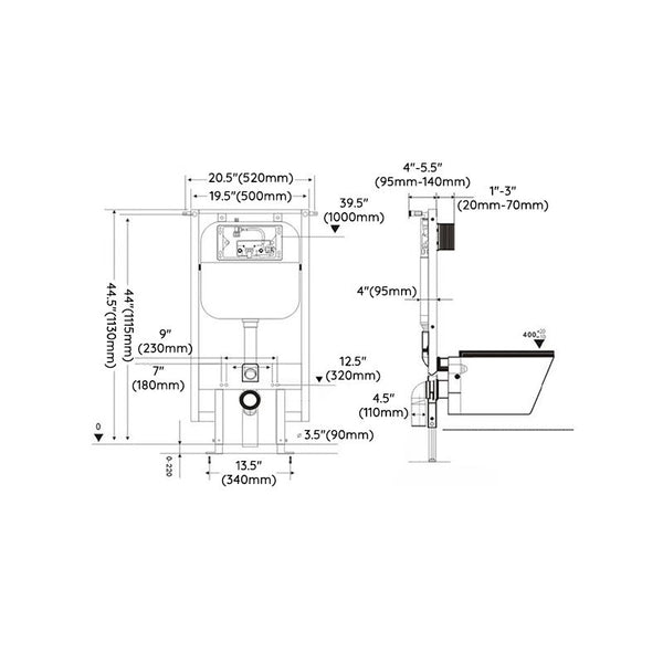Modern Ceramic Flush Toilet Wall Hung Toilet Bowl for Washroom - Clearhalo