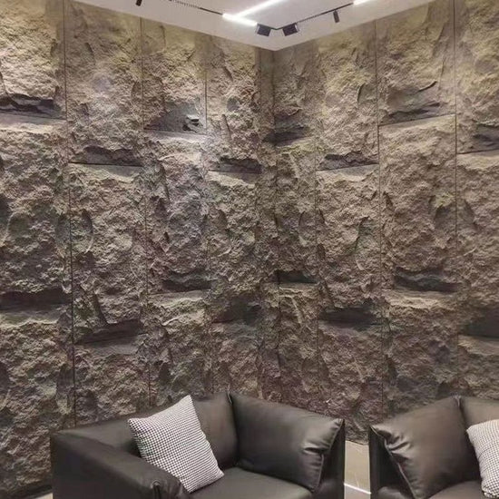 Textured Stacked Stone Singular Tile Mixed Material Wall Tile - Clearhalo
