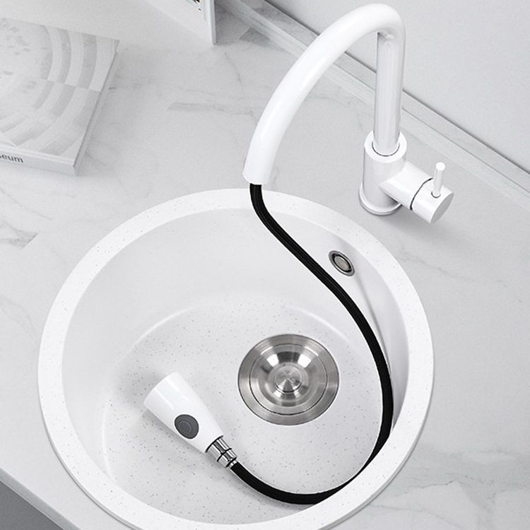 Contemporary Style Kitchen Sink Overflow Hole Design Drop-In Quartz ...