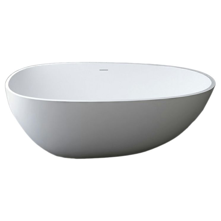 Modern Style Oval Freestanding Bathtub Stone Bathtub with Overflow Trim ...