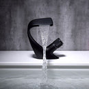 Modern Sink Faucet Brass Waterfall Spout Knob Handle Bathroom Faucet ...