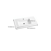 Modern Drop-in Bathroom Sink Rectangular Porcelain with Overflow Vessel ...