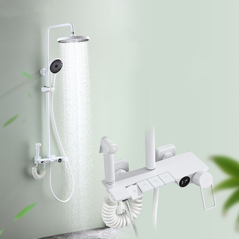 Shower System Adjustable Spray Pattern Wall Mount Lever Handle Shower ...