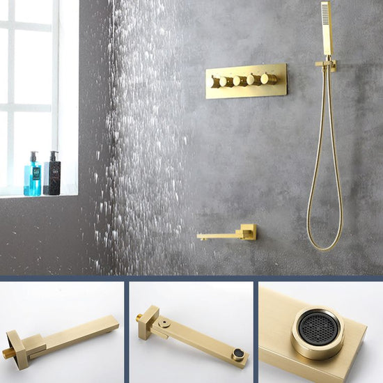 Modern Shower Trim Brass Body Jets Adjustable Shower Head Shower System ...