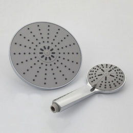 Wall Mounted Round Shower Modern Style Metal Dual Shower Heads - Clearhalo