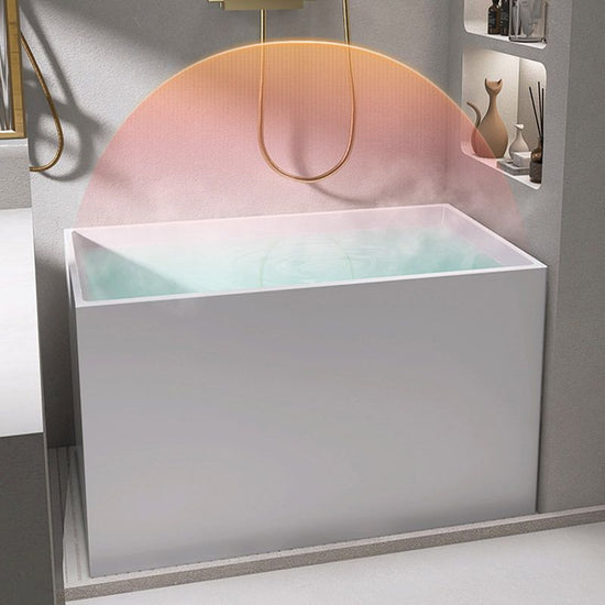 Modern Corner White Acrylic Bathtub Rectangle with Drain Bath Tub for ...