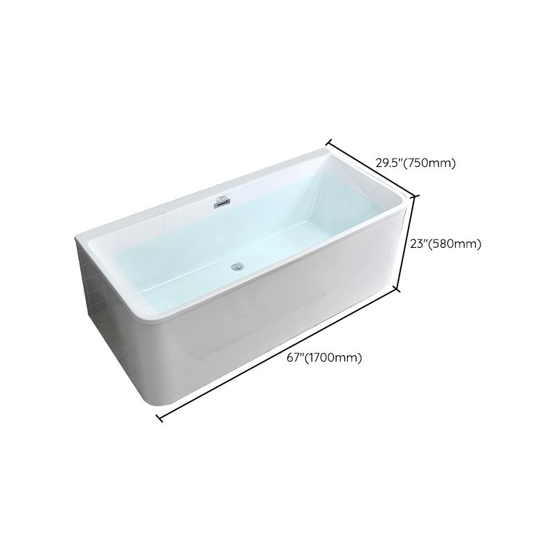 Soaking Back to Wall Bathtub Rectangular Antique Finish Modern Tub ...