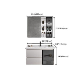 Fashionable Bathroom Sink Vanity Wall Mount Two Drawer Backsplash ...