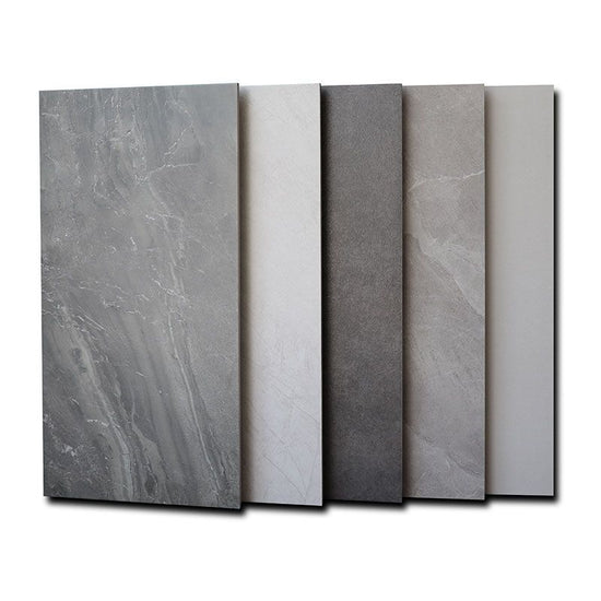 Gray Matte Singular Tile Marble Appearance Straight Edge Rectangular ...