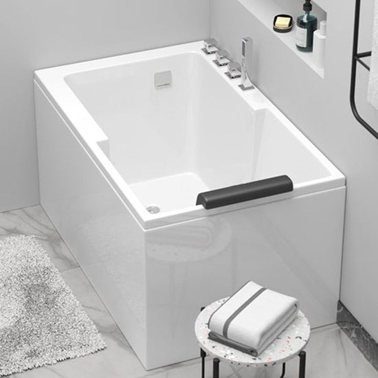 Back to Wall Soaking Bath Modern Rectangular Antique Finish Bath Tub ...
