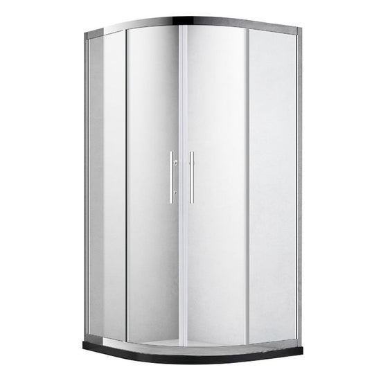 Rounded Shower Enclosure Double Sliding Corner Shower Enclosure-Clearhalo