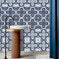 Blue Vintage Pattern Wall Tiles Natural Stone Rectangular Tiles - Clearhalo