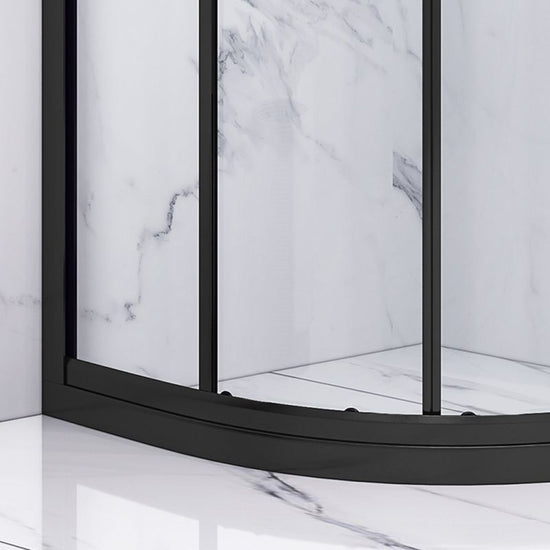 Transparent Pivot Shower Bath Door Silver and Black Frame Shower Door ...