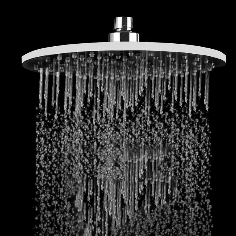 Contemporary Rain Fall Shower Head Combo Round Single Spray Shower ...