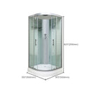 Contemporary Round Shower Stall Striped Framed Shower Stall with ...