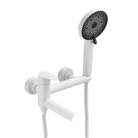 Lever Handle Shower Faucet Single Hand Shower with Shower Hose - Clearhalo