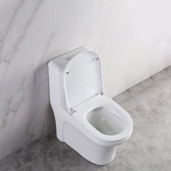 Modern Elongated Toilet Bowl White Flush Toilet with Seat for Bathroom ...