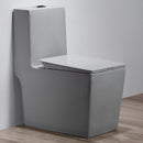 Modern One Piece Toilet Bowl Siphon Jet Flush Toilet with Seat - Clearhalo