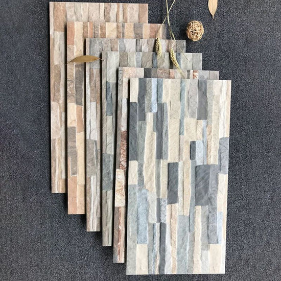 Outdoor Wall Floor Tile Ceramic Straight Edge Stacked Stone Brick Look ...