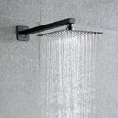 Black Square Fixed Shower Head Modern Style Wall-Mount Showerhead ...