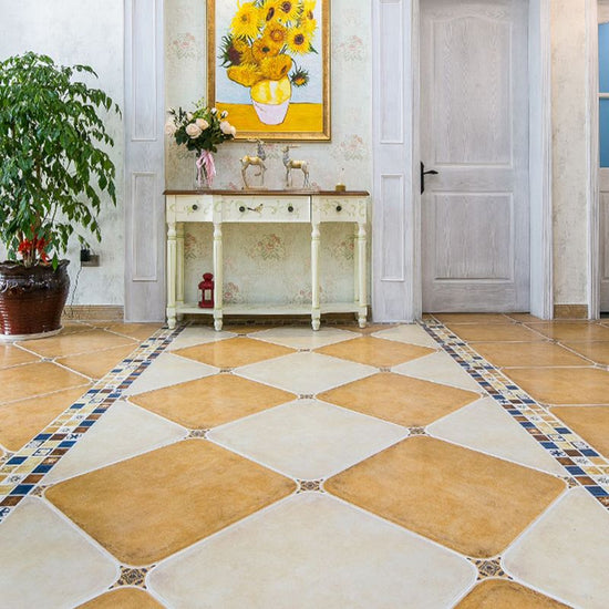 Traditional Style Slip Resistant Tile Matte Straight Edge Square Floor ...