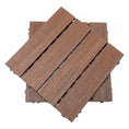Tradition Square Wood Tile Wire Brushed Brown Engineered Wood for Patio ...