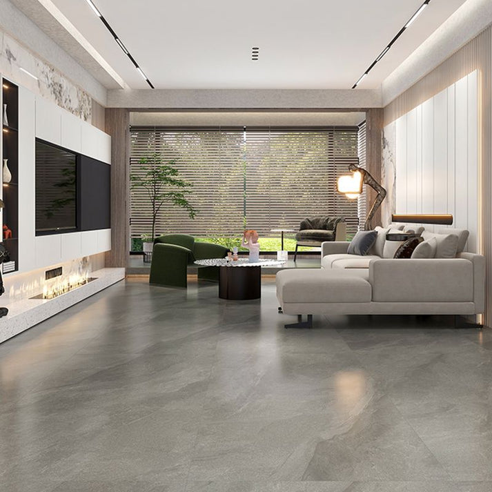 Rectangular Floor Tile Vintage Matte Gray Floor and Wall Tile - Clearhalo