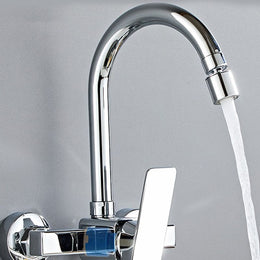 Modern Single Handle Kitchen Faucet Wall Mounted Faucet in Chrome ...