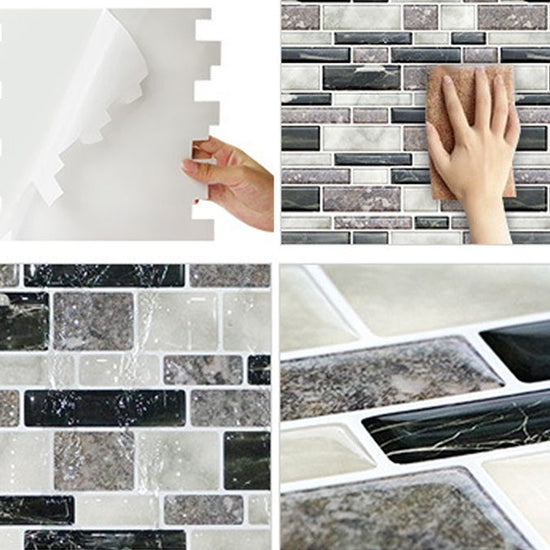 12"x 12" Resin Mosaic Tile Square Peel and Stick Tile for Backsplash ...