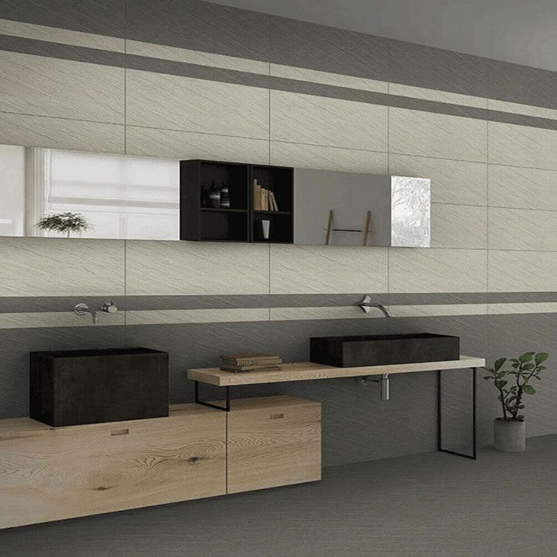 Black Rectangle Tile No Pattern Matte Cement Singular Tile for Bathroom ...