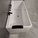 Back to Wall Soaking Bathtub Antique Finish Rectangular Modern Tub ...