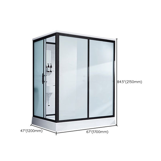 Framed Tempered Glass Shower Kit with Base Included Framed Shower Stall ...