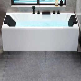 Modern Rectangular Bath Stand Alone Acrylic Soaking White Bathtub ...