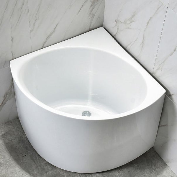 Back to Wall Bathtub Antique Finish Soaking Modern Corner Bath Tub ...