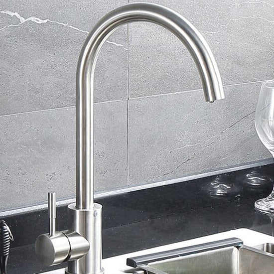 Modern Style Kitchen Faucet Lever Handle 304 Stainless Steel Kitchen ...