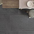 Black Rectangle Tile No Pattern Matte Cement Singular Tile for Bathroom ...