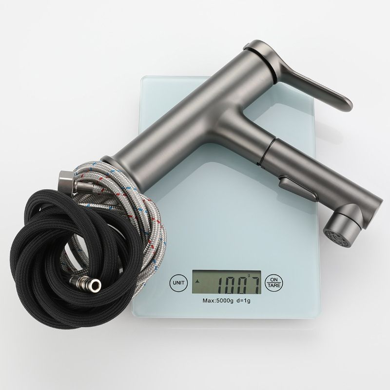 Pull-out Bathroom Sink Faucet Brass Contemporary Faucet with Water Hose ...