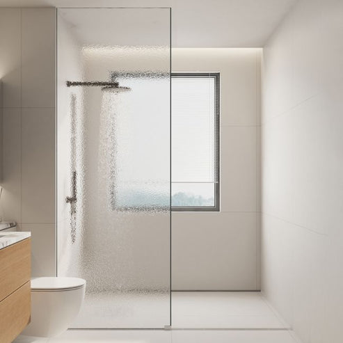 Single Fixed Shower Screen Frameless Half Partition Shower Bath Screen ...