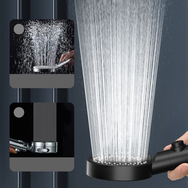 Modern Handheld Supercharged Shower Head Round Turbo Spray Head - Clearhalo