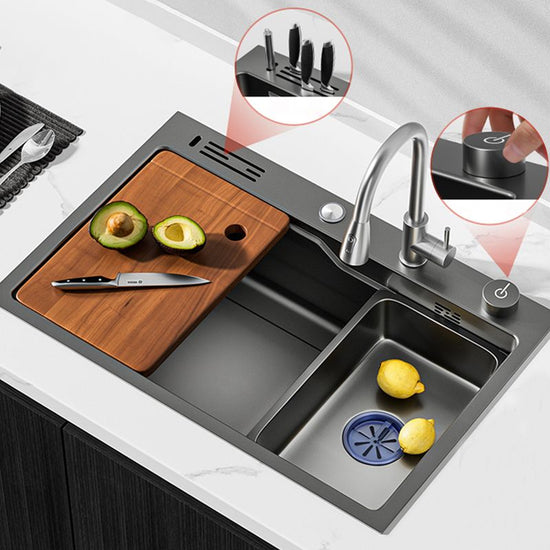 Contemporary Style Kitchen Sink Set Stainless Steel Corrosion Resistant ...