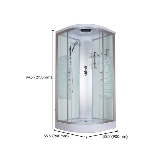Round Semi-Frameless Shower Stall Corner Tempered Glass Shower Stall ...