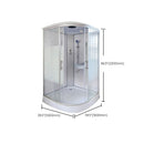 Modern Shower Enclosure Grey Drainer Sliding Door Shower Stall - Clearhalo
