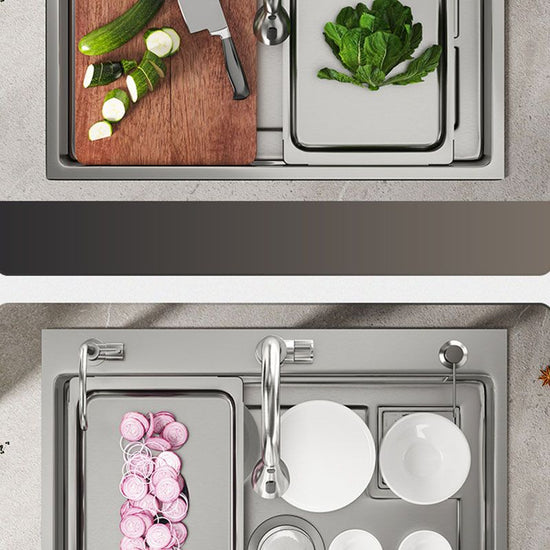 Modern Kitchen Sink Stainless Rectangular Kitchen Sink with Faucet ...