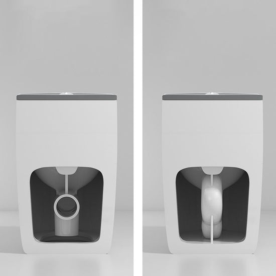 Modern Elongated Toilet Bowl Siphon Jet Flush Toilet with Seat - Clearhalo