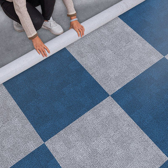 Rectangle Plastic Floor Water Resistant Fabric Look Floor Tiles - Clearhalo