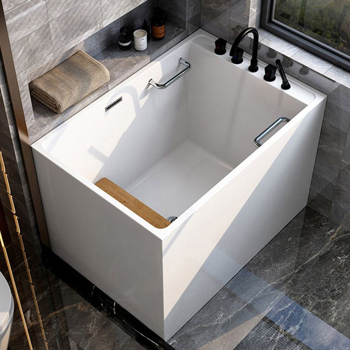 Modern Corner White Acrylic Bathtub Rectangle with Drain Bath Tub ...