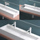 Contemporary Bathroom Sink Man Made Rock Rectangular Vessel Sink with ...