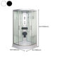 Double Sliding Shower Stall Round Shower Stall with Light and Towel Bar ...
