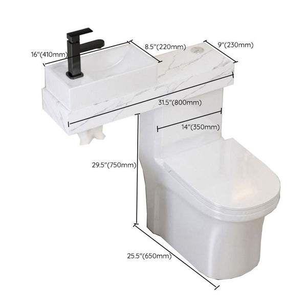 Contemporary Ceramic Flush Toilet White Floor Mounted Urine Toilet with ...